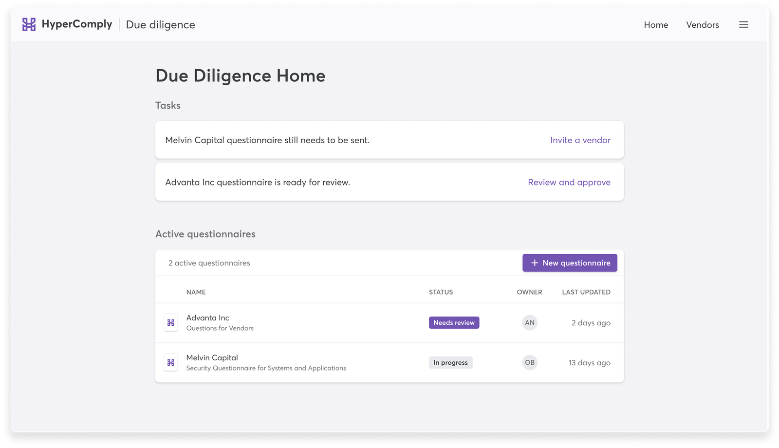 Security questionnaire automation - HyperComply